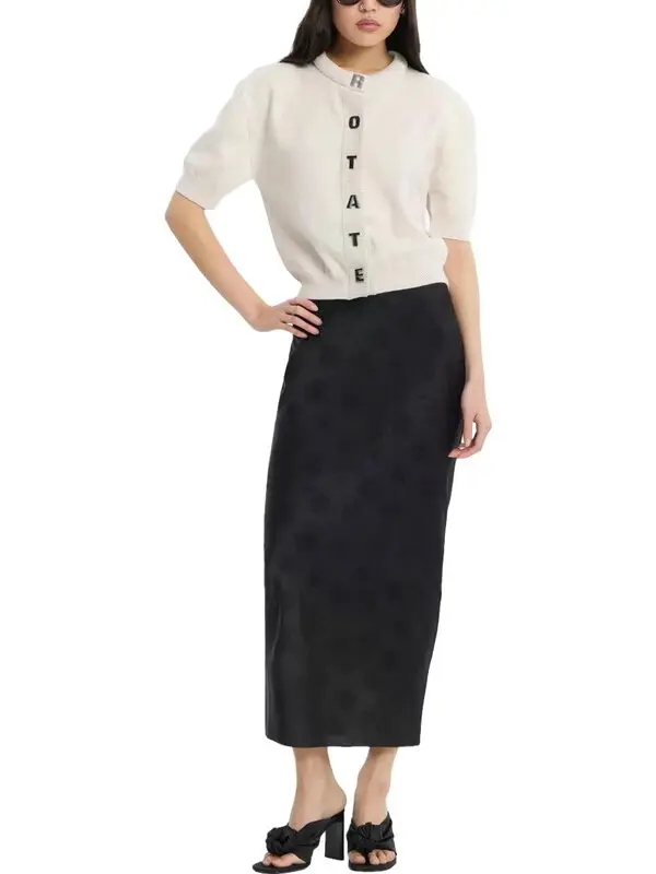 ROTATE BY BIRGER CHRISTENSEN Letter Buttoned Cardigan - Neutrals