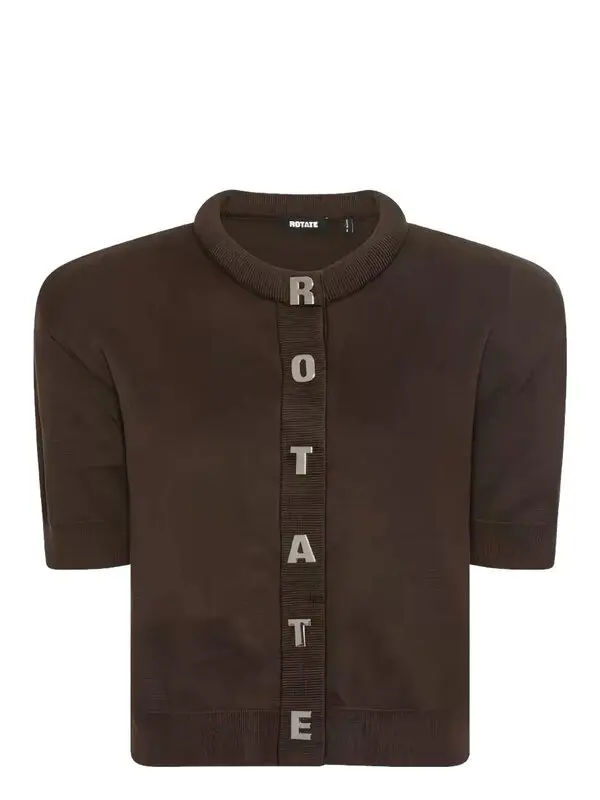 ROTATE BY BIRGER CHRISTENSEN Dark Knit Button-fastening Cardigan - Brown