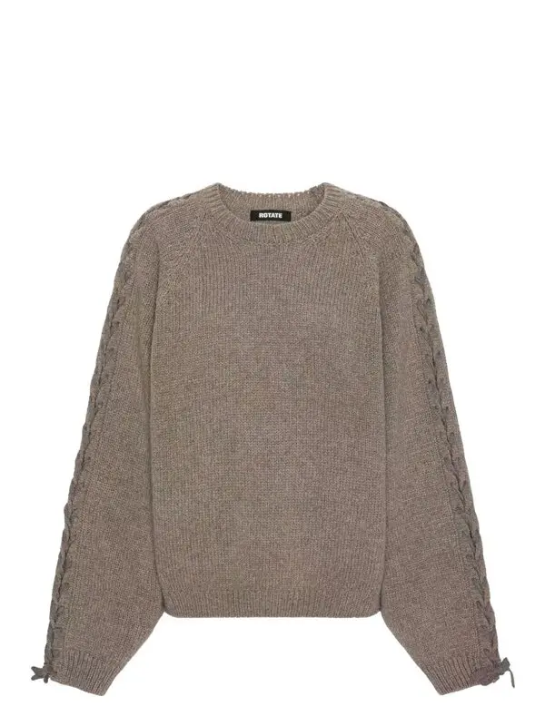 ROTATE BY BIRGER CHRISTENSEN Knit Sweater With Lacing Detail - Brown