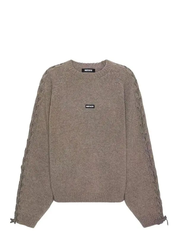 ROTATE BY BIRGER CHRISTENSEN Knit Sweater With Lacing Detail - Brown