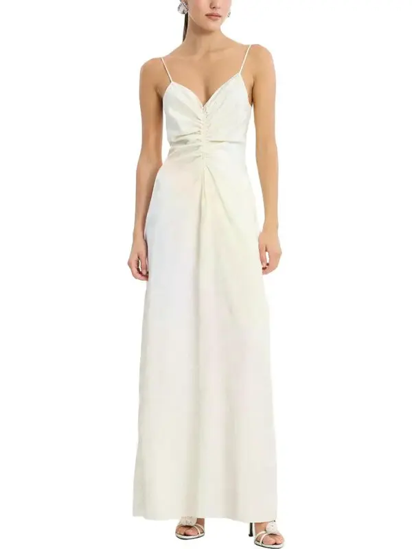 ROTATE BY BIRGER CHRISTENSEN Drapey Slip Maxi Dress - Neutrals