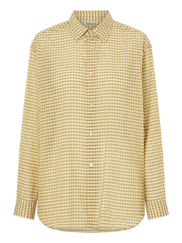 Auralee Check Cotton Shirt - Yellow