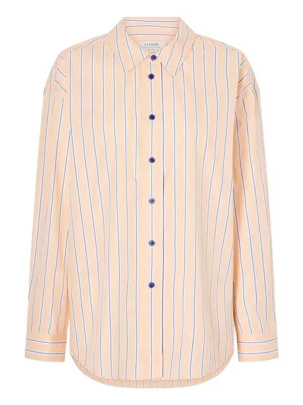 LA LIGNE Striped Cotton-poplin Shirt - Neutrals
