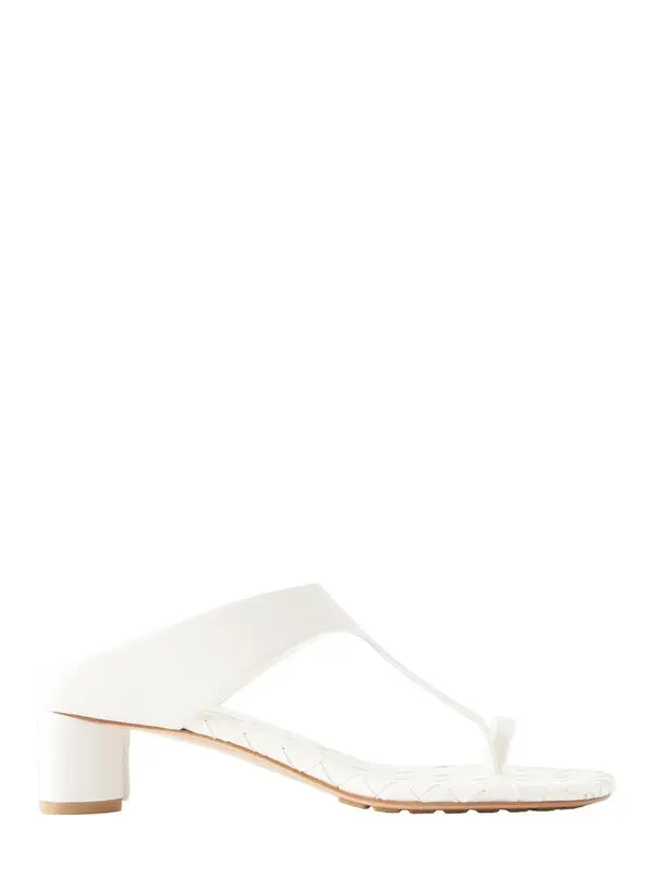 Bottega Veneta Livia Leather Sandals - White