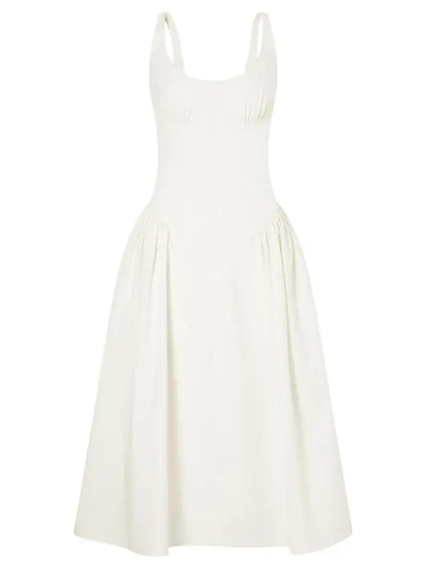 Proenza Schouler White Label Solira Seersucker Midi Dress - Neutrals