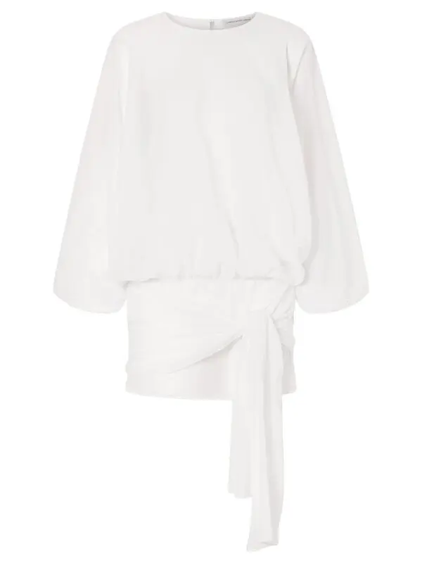 Christopher Esber Porto Gathered Cotton-voile Mini Dress - White