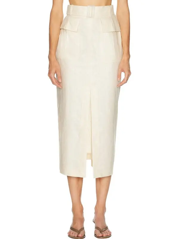Matthew Bruch Cargo Midi Skirt - Cream