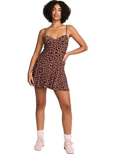 Pink Stretchy Knit Corset Mini Dress - Print