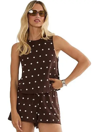 Victoria's Secret Beach Riot Dollie Sleeveless Top Polka Dot - Print