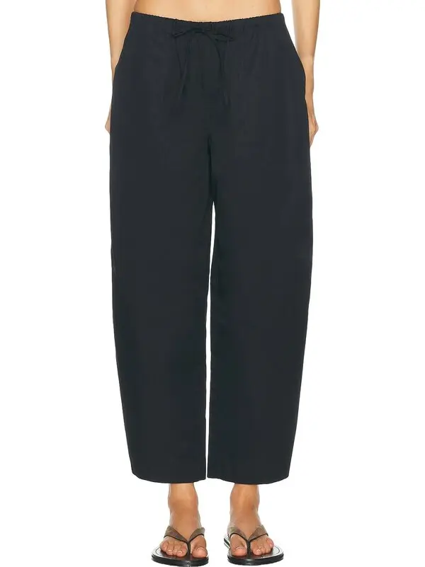 EAVES Lana Cropped Barrel Leg Pant - Black