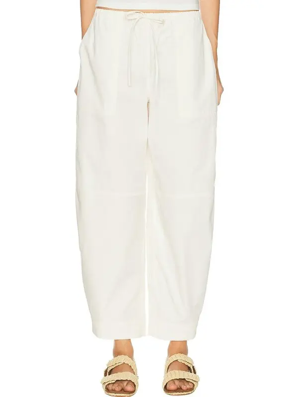 EAVES Lana Cropped Barrel Leg Pant - Off White