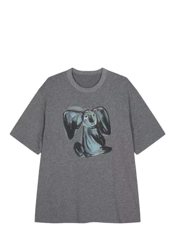 JNBY Animal Print Cotton T-shirt - Grey