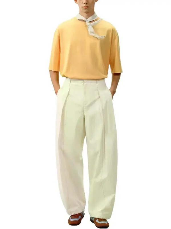 CROQUIS Pinstripe Pleated Trousers - Neutrals