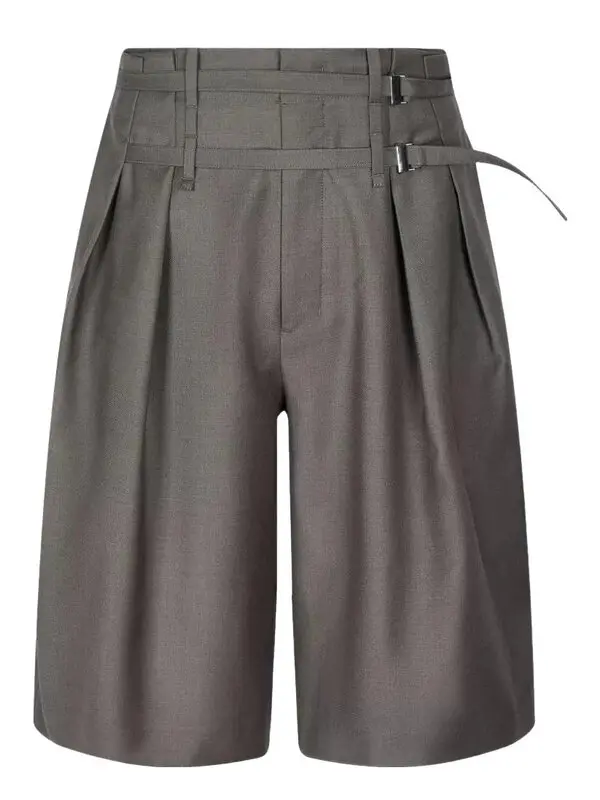 JNBY Textured Wool-blend Shorts - Grey