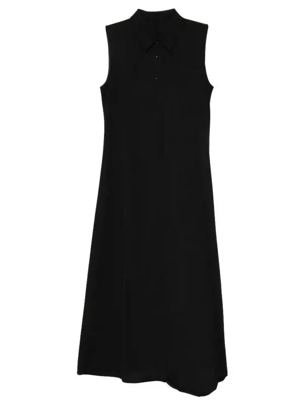 LESS Gathered Sleeve Dress - Black