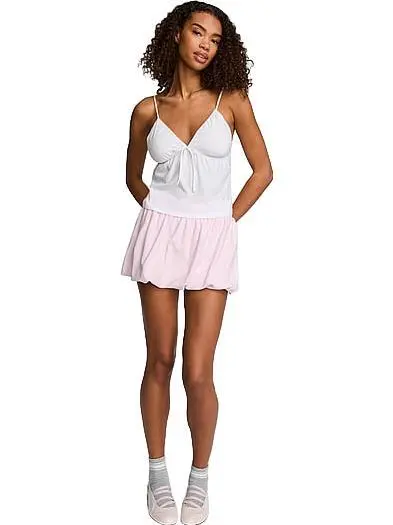 Pink Dream Jersey Babydoll Cami - White,ivory