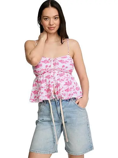 Pink Flirt Alert Tiered Cami - Print