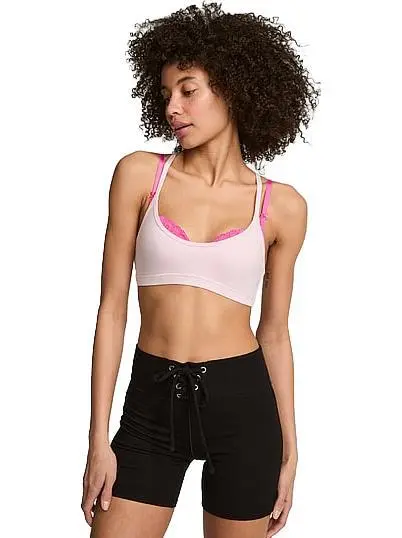 Pink All-day Cotton™ Lace-up Bike Shorts - Black