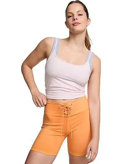 Pink All-day Cotton™ Lace-up Bike Shorts - Orange