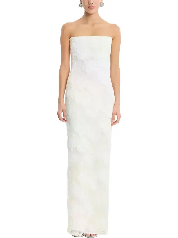 ROTATE BY BIRGER CHRISTENSEN Floral Mesh Tube Dress - Neutrals