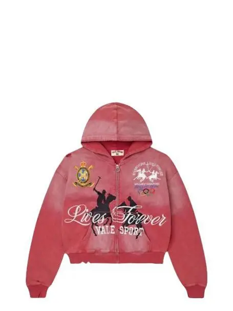 VALE FOREVER Rockefeller Zip Up Hoodie - Red