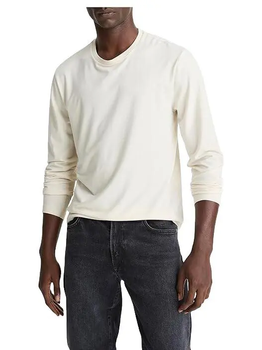 Vince Triblend Jersey Long Sleeve Crew Neck T Shirt - Bone