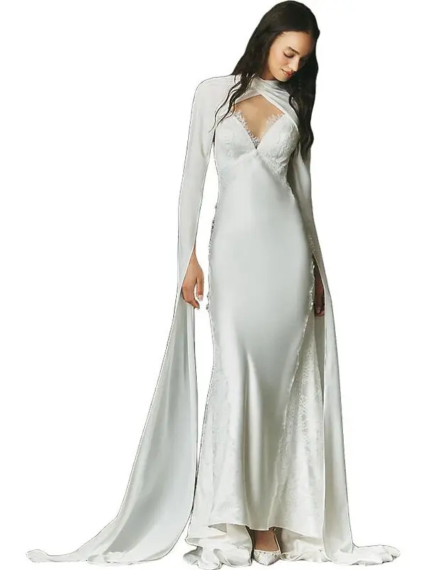 Watters Sheer Sleeve Wrap - Ivory