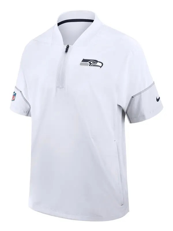 Nike Seattle Seahawks Nfl 1/2-zip Short-sleeve Hooded Jacket - White
