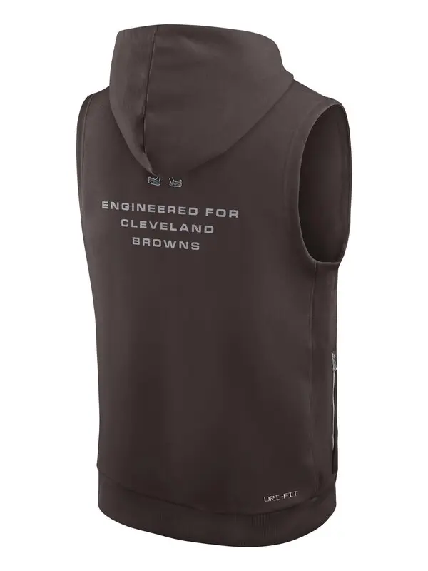 Nike Cleveland Browns Sideline Sleeveless Hoodie - Brown