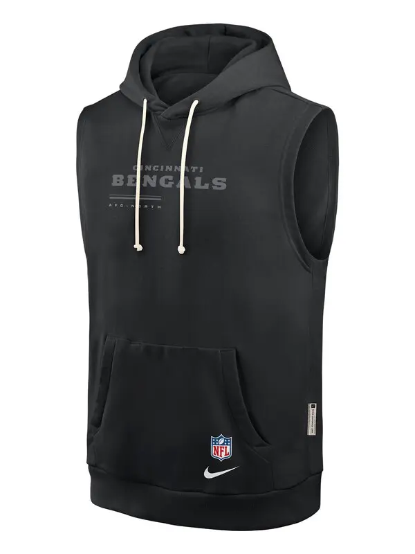 Nike Cincinnati Bengals Dri-fit Sleeveless Pullover Hoodie - Black