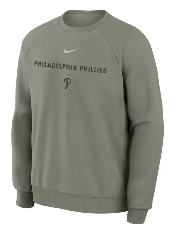 Nike Philadelphia Phillies Primary Dri-fit Mlb Pullover Crew - Grey