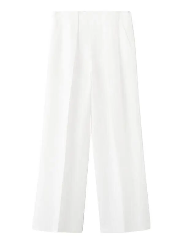 Mango Straight Fit Draped Pants - Off White
