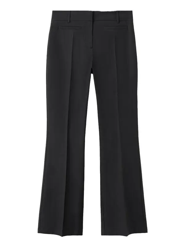 Mango Serin Stretch Cotton Flare Trousers - Black