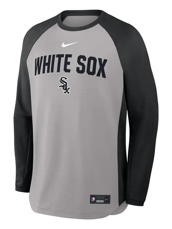 Nike Chicago White Sox Authentic Collection Dri-fit Pullover Crew - Grey