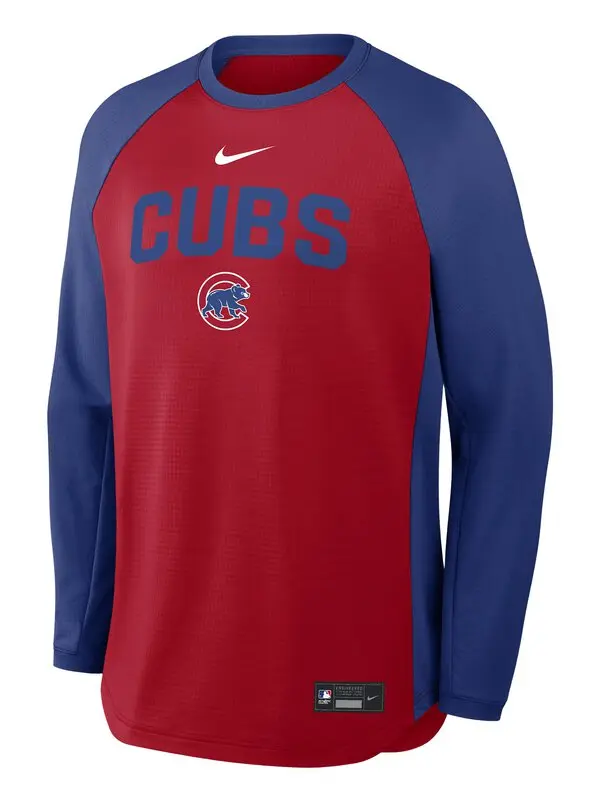 Nike Chicago Cubs Authentic Collection Dri-fit Pullover Crew - Red