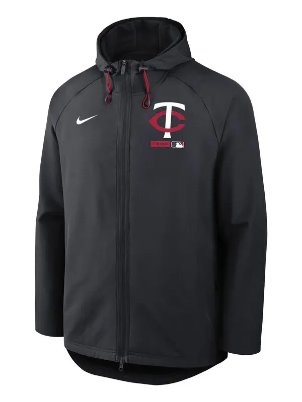 Nike Minnesota Twins Therma-fit Full-zip Hooded Jacket - Blue