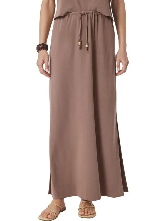 Splendid Sasha Sandwash Maxi Skirt With Drawstring Waist - Wicker Beige