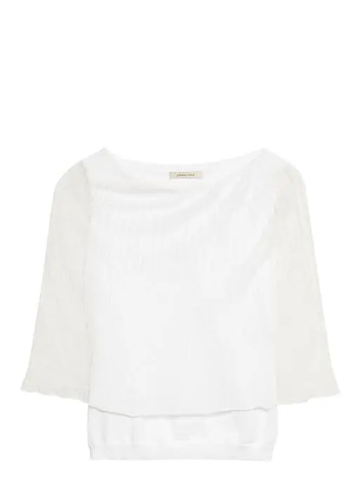 Paloma Wool Saphira Layered Cotton & Hemp Sweater - 010 - Off-white
