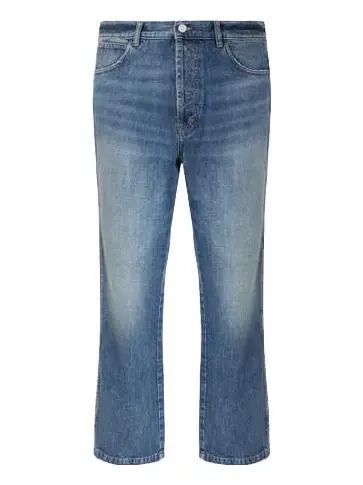 Missoni Five-pocket Cotton Denim Trousers With Zigzag Embroidery - Beige& White
