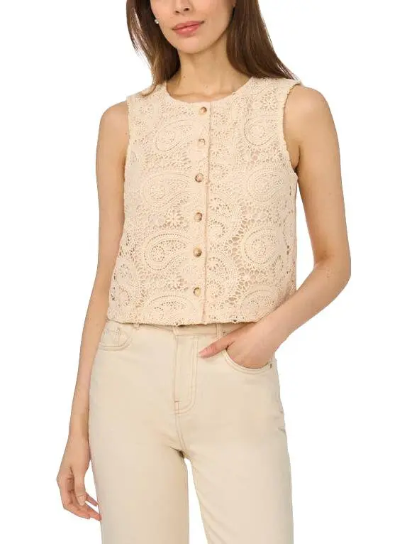 CECE DUPRAZ Crochet Vest - Natural
