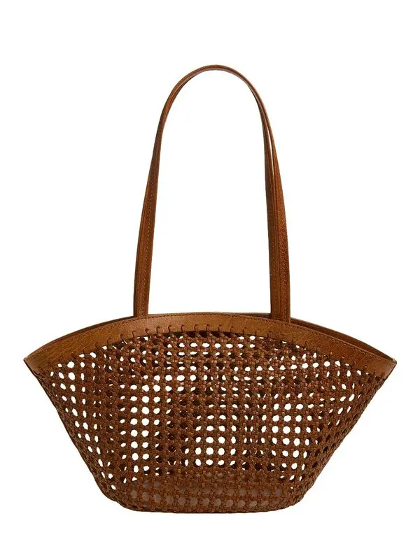 Madewell Caning Woven Leather Tote - Toasted Coconut
