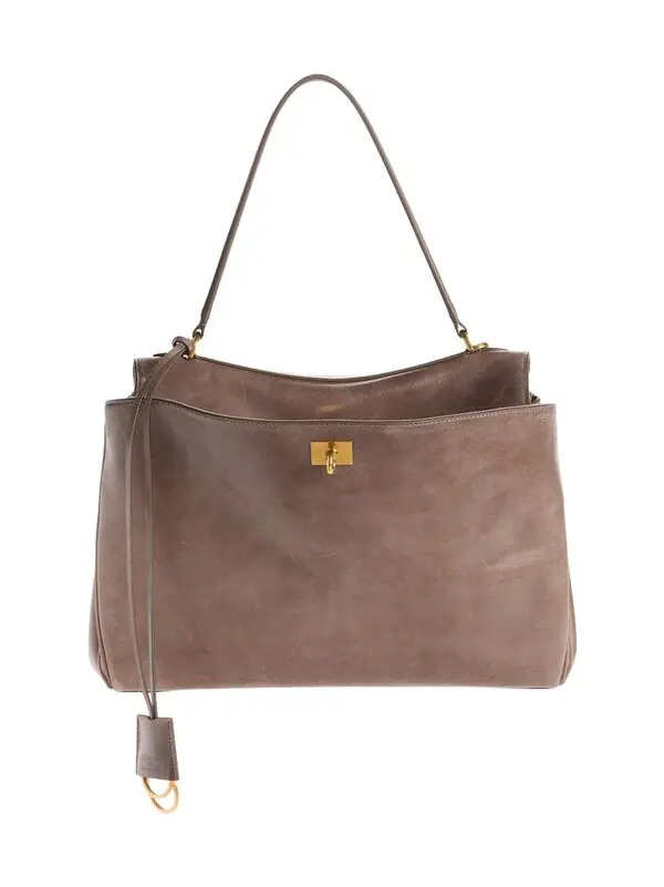 Balenciaga Small Rodeo Leather Top Handle Bag - 5848 Dark Noix