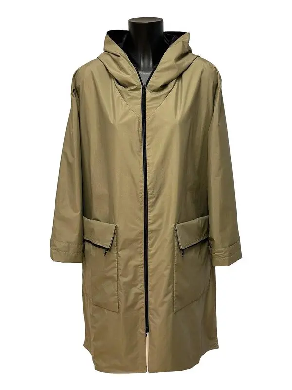 MAXJENNY High Tech Microfiber Hooded Rain Jacket - Brown