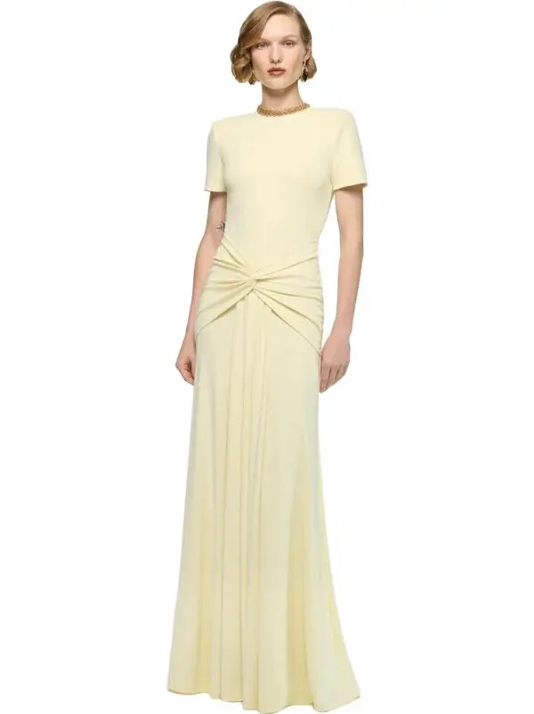 Roland Mouret Twisted Jersey Maxi Dress - Yellow
