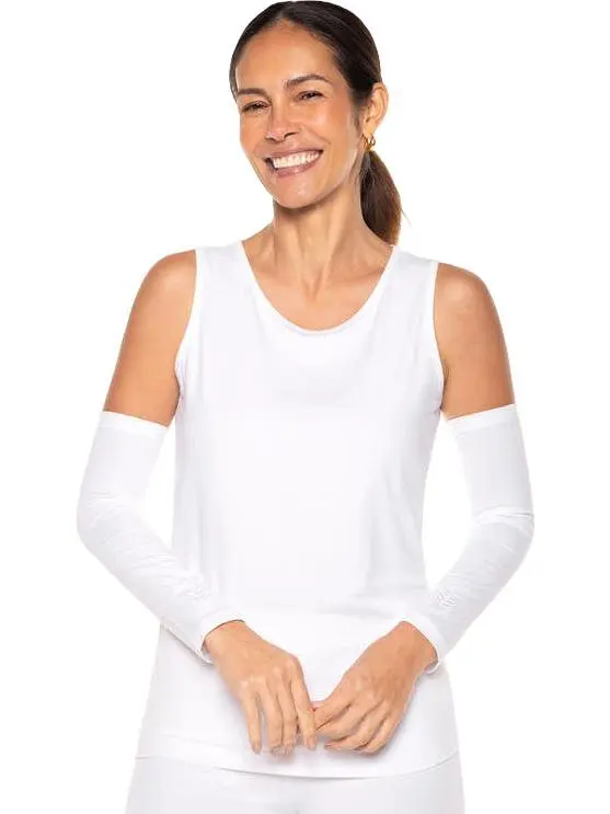 Coolibar Navagio Upf 50+ Sun Protection Arm Sleeves - White