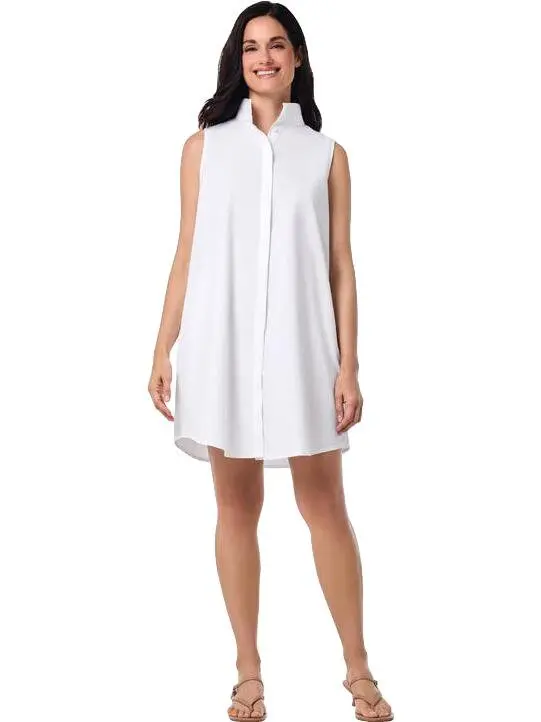 Coolibar Silverlakes Sleeveless Dress Upf 50+ Sun Protection - White