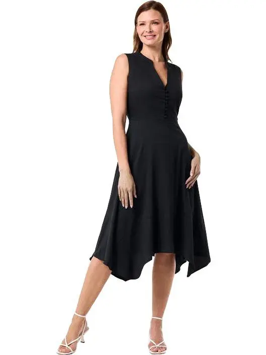 Coolibar Upf 50+ Monroe Dress With V-neck And Hanky Hem - Black