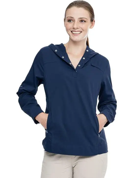 Coolibar Upf 50+ Sun Protection Henley Hoodie - Navy