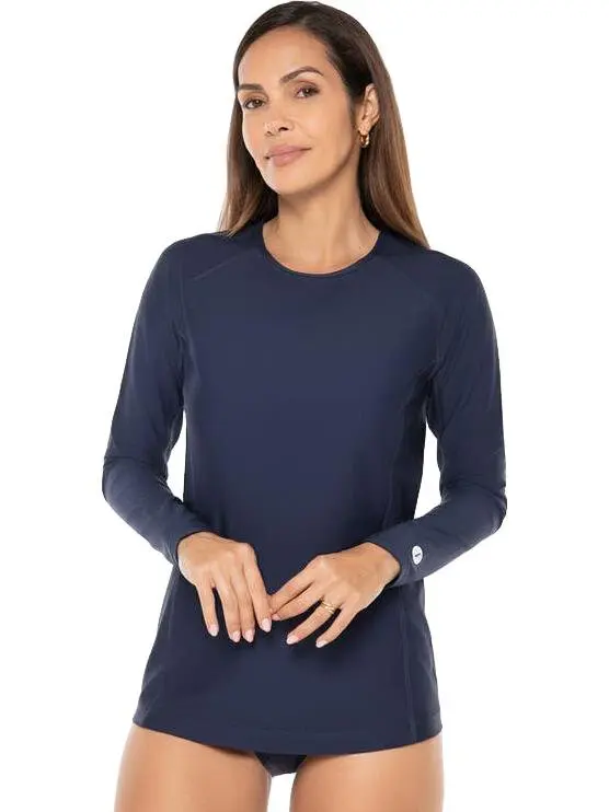 Coolibar Hightide Long Sleeve Swim Shirt Upf 50+ Sun Protection - Navy