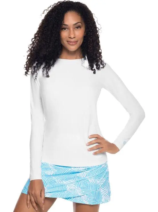 Coolibar Hightide Long Sleeve Swim Shirt Upf 50+ Sun Protection - White